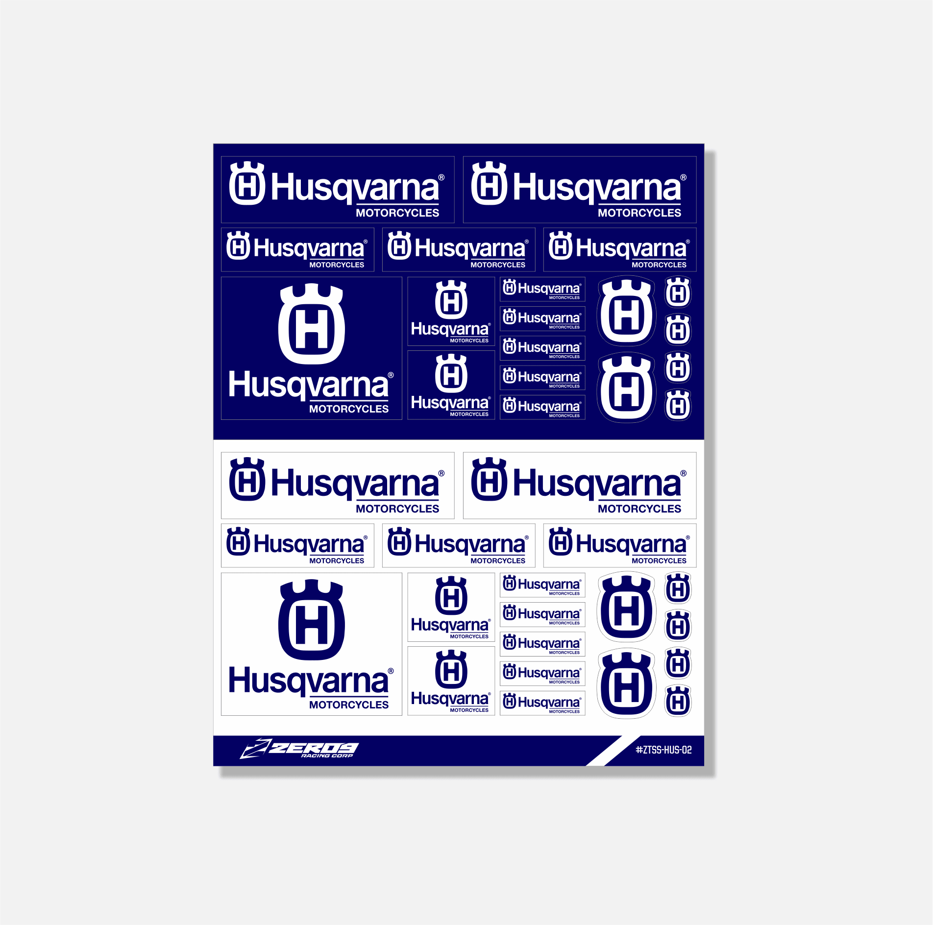 Husqvarna Sticker Sheet 02 | 38 Die-Cut Stickers | ZERO9 MX Graphics