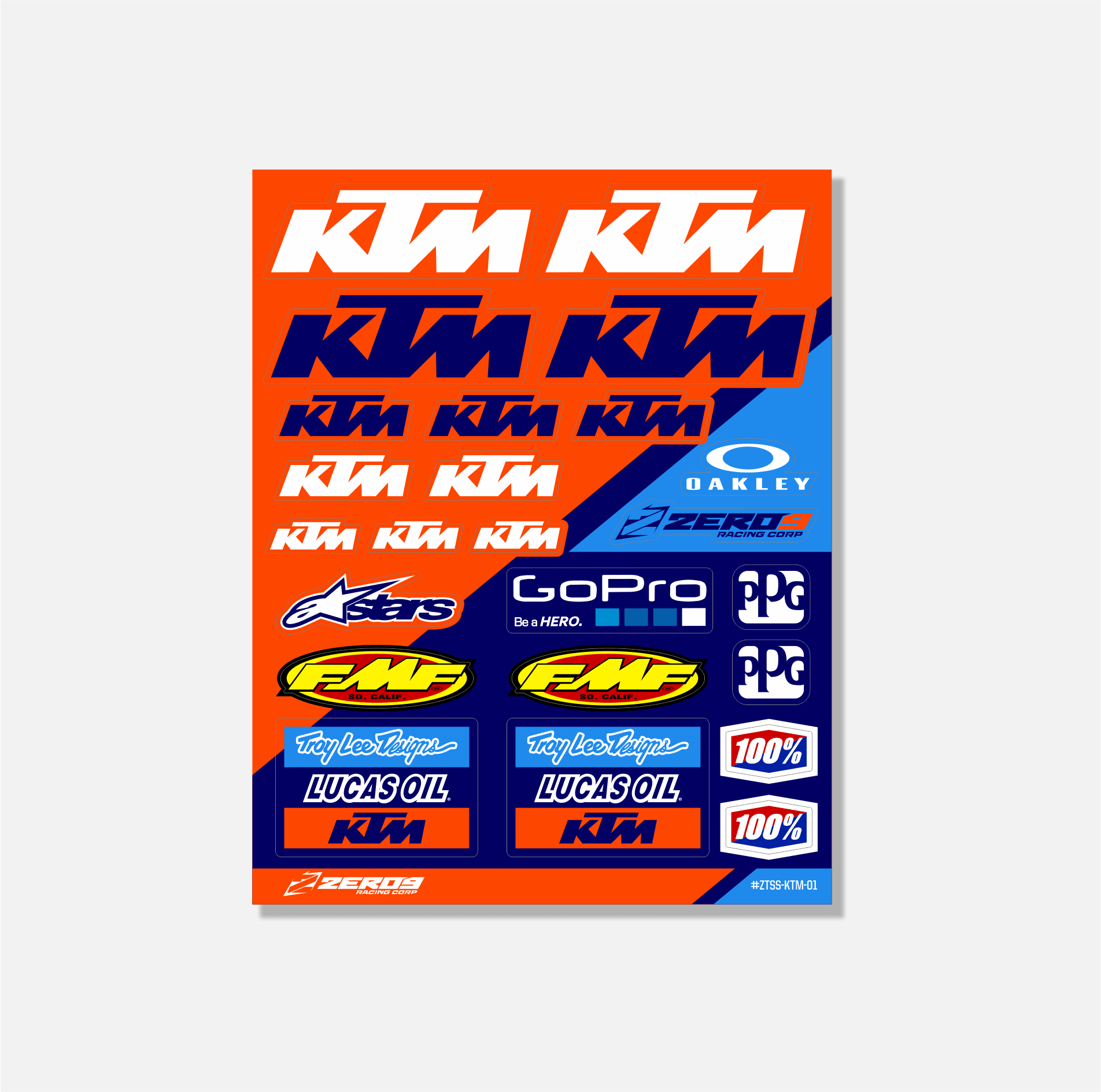 KTM Sticker Sheet 01 | 24 Die-Cut Stickers | ZERO9 MX Graphics