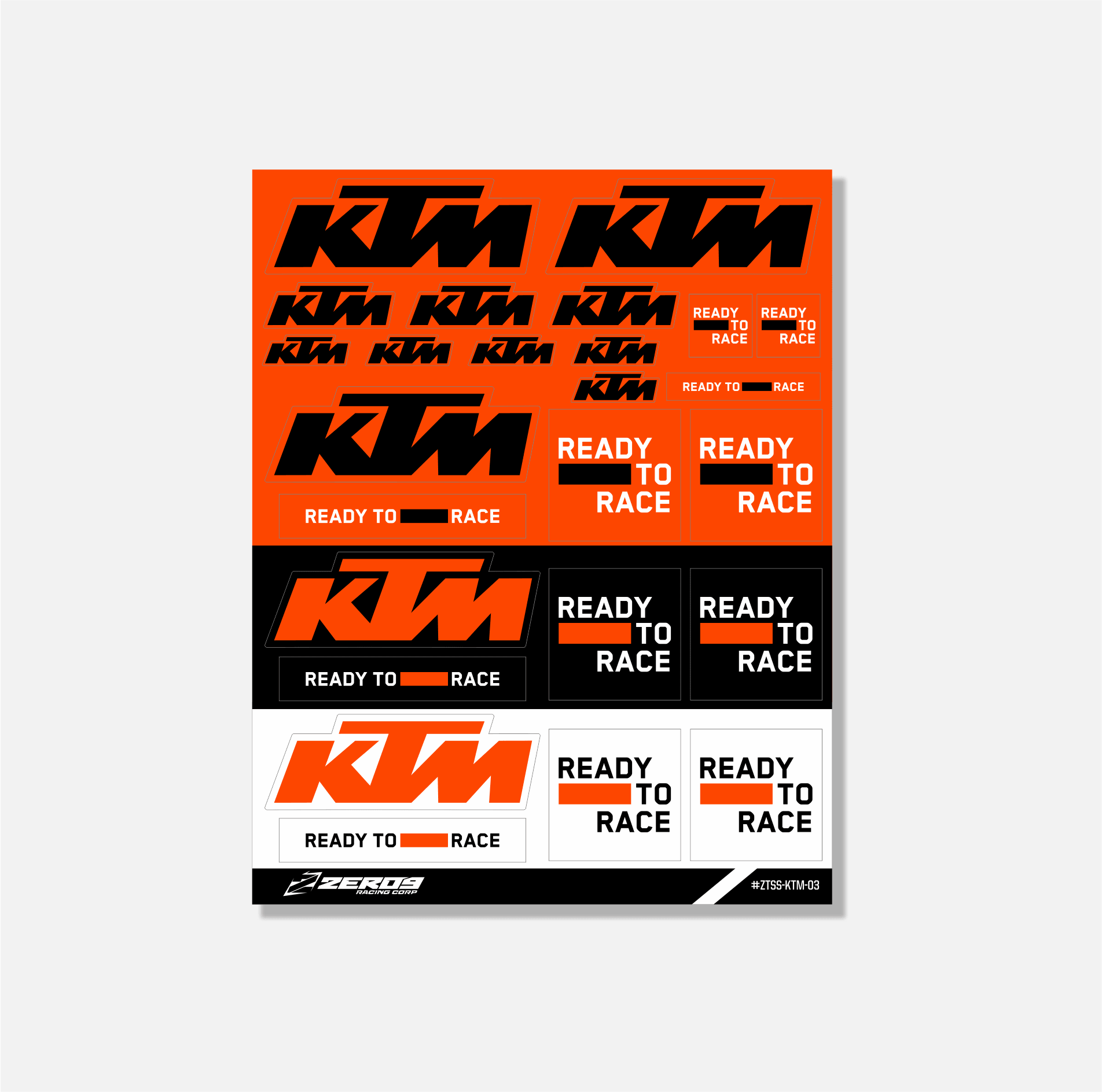 KTM Sticker Sheet 03 | 25 Die-Cut Stickers | ZERO9 MX Graphics